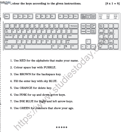 CBSE Class 1 Computer Practice Worksheet Set F
